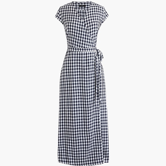 J. Crew | Dresses | J Crew Gingham Wrap Dress | Poshmark